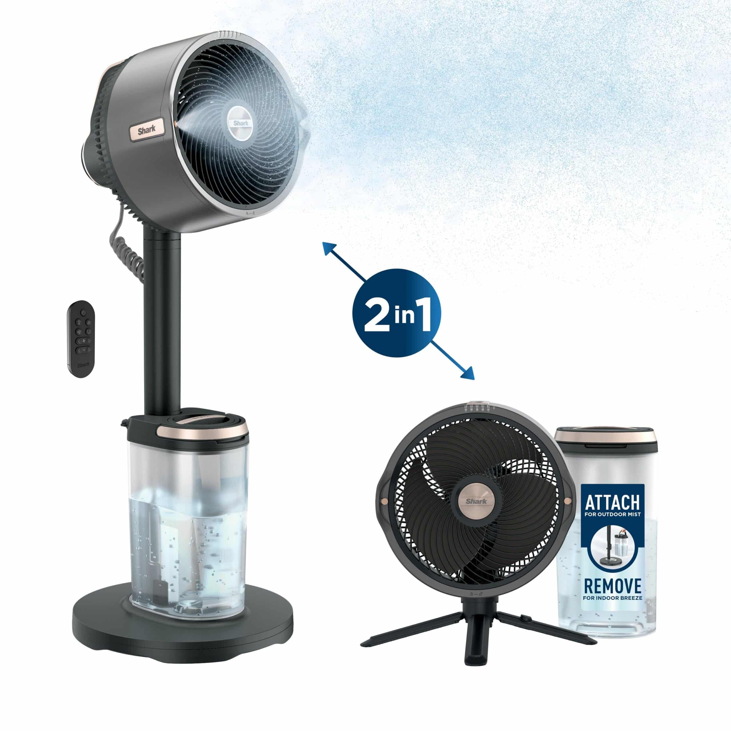 (15) Shark FlexBreeze Pro Mist Indoor & Outdoor Pedestal & Table Fan ...